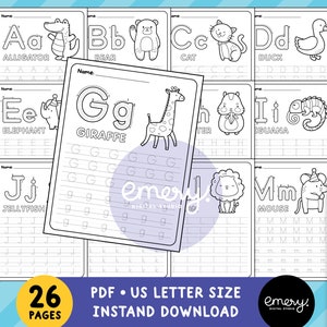 Alphabet Tracing Worksheets, Animals, Handwriting Practice Worksheets ...