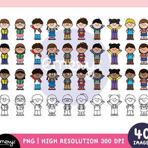 Back to School Kids Clip Art PNG Files, School Day Clipart, Student ...
