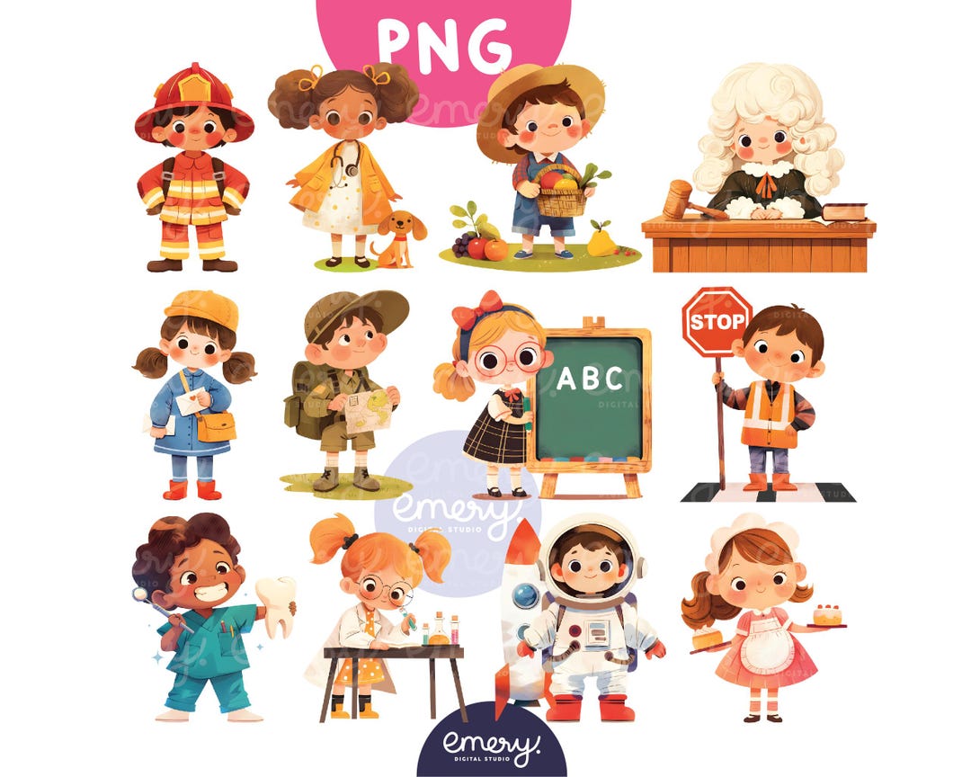 Occupation Clip Art, Profession Kids, Community Helpers Craft, Jobs PNG ...