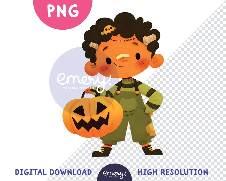 Cute Halloween Clipart, Halloween Kids Clipart, Cartoon Kids Halloween ...