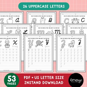 Cursive Handwriting Practice Worksheets, Cursive Alphabet Tracing ...