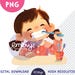 Cute Girl Daily Routine Clipart – PNG Illustrations of Kids’ Activities ...