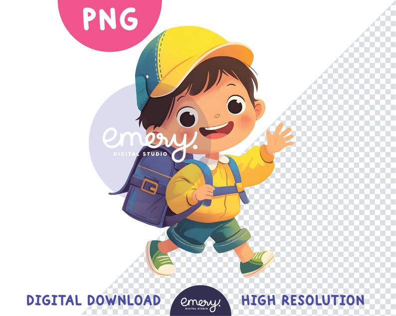 Kids With Backpack Clipart, Kindergarten Kids, Cute Kid Backpacks, Cute ...