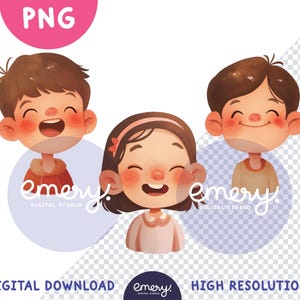 Boys and Girls Clipart, Cartoon Kids, Smiling Faces, Happy Cartoon Kids ...