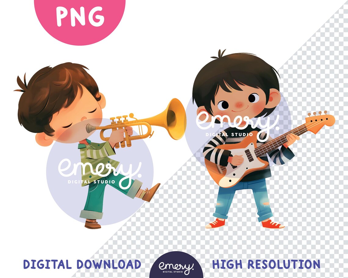 Musician Kid Clip Art, Cute Musicians Clip Art, Music Clipart Bundle ...