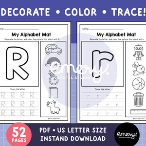Alphabet Mats, Trace the Letters, Alphabet Playdough Mats, Upper and ...