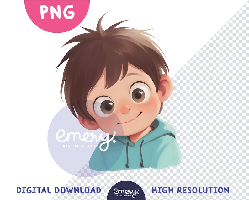 Cute Little Boy With Different Emotions, PNG Clip Art, Watercolor Kids ...