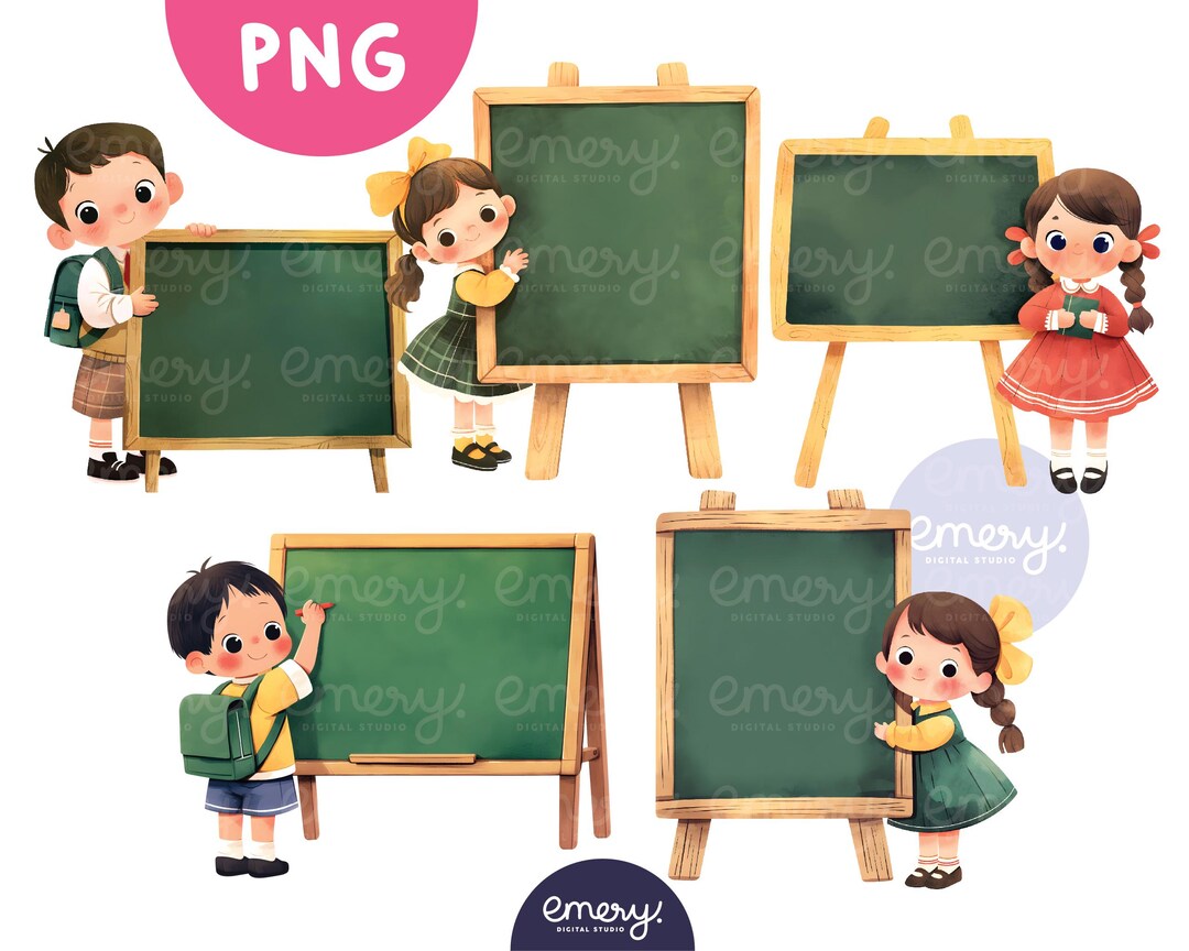Blackboard Clipart, Kids Blackboard, School Kids PNG, Back to School ...