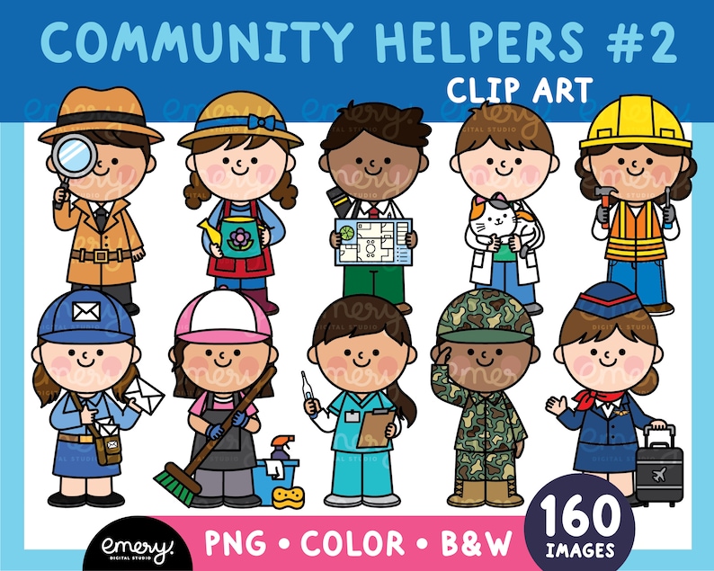 Community Helpers Clip Art Set 2 PNG Files, Occupations Clip Art, Jobs ...