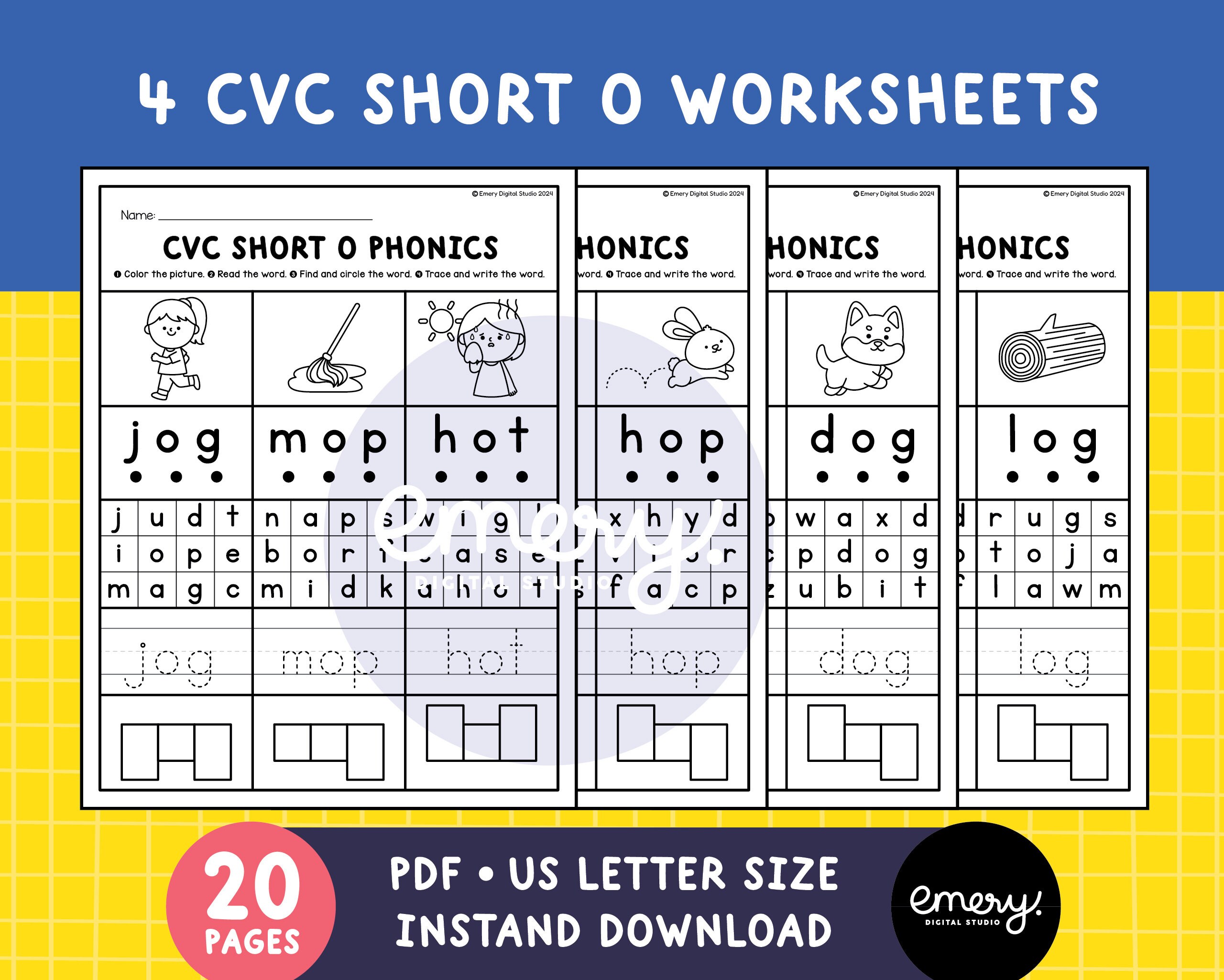 CVC Phonics Worksheets, CVC Words Activity for Kindergarten, Printable ...