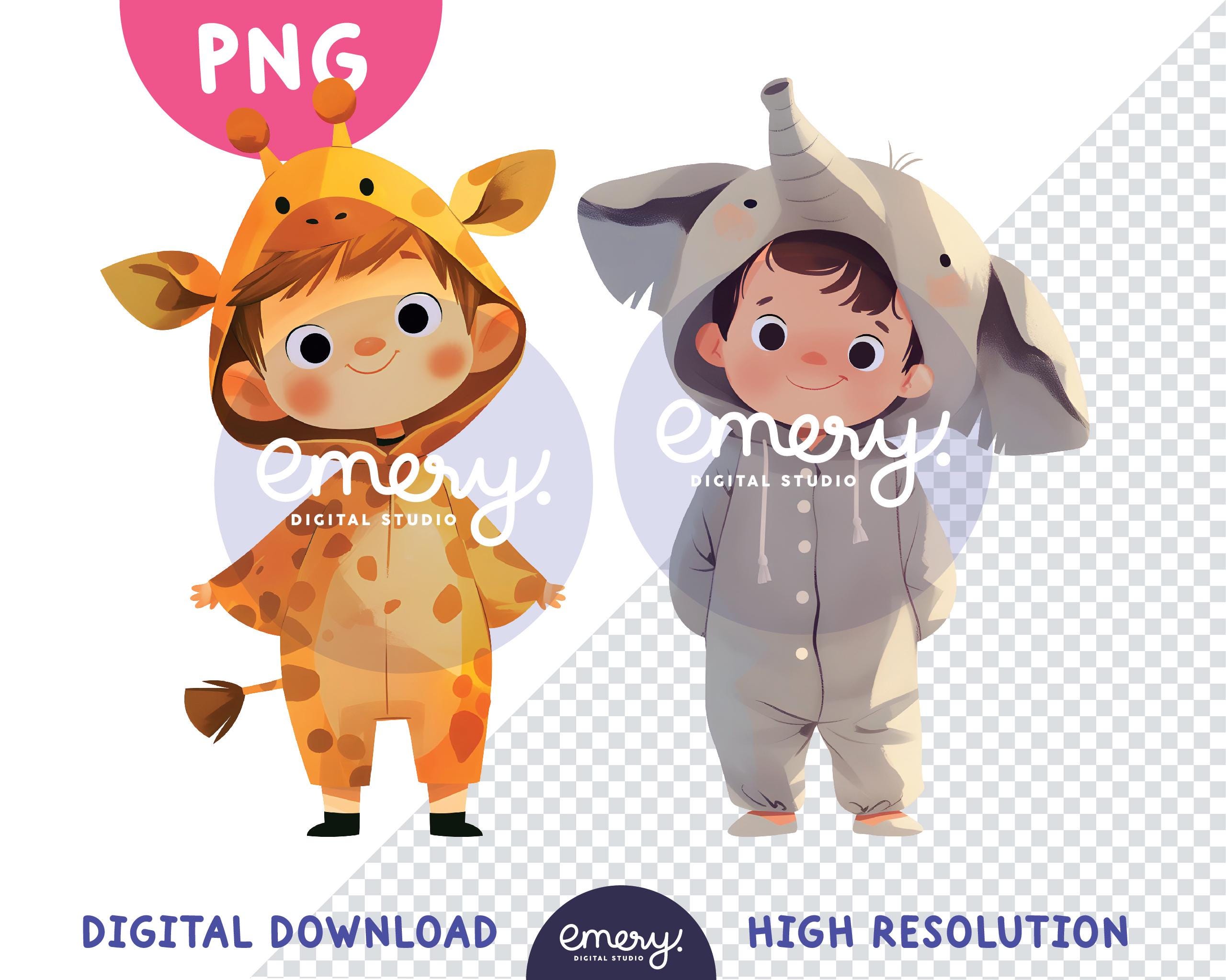 Wild Animals PNG, Kids Wearing Animal Costumes Clipart, Kids Mascot ...