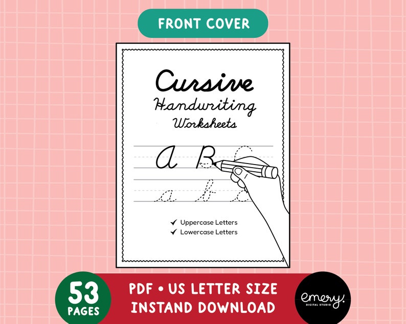 Cursive Handwriting Practice Worksheets, Cursive Alphabet Tracing ...