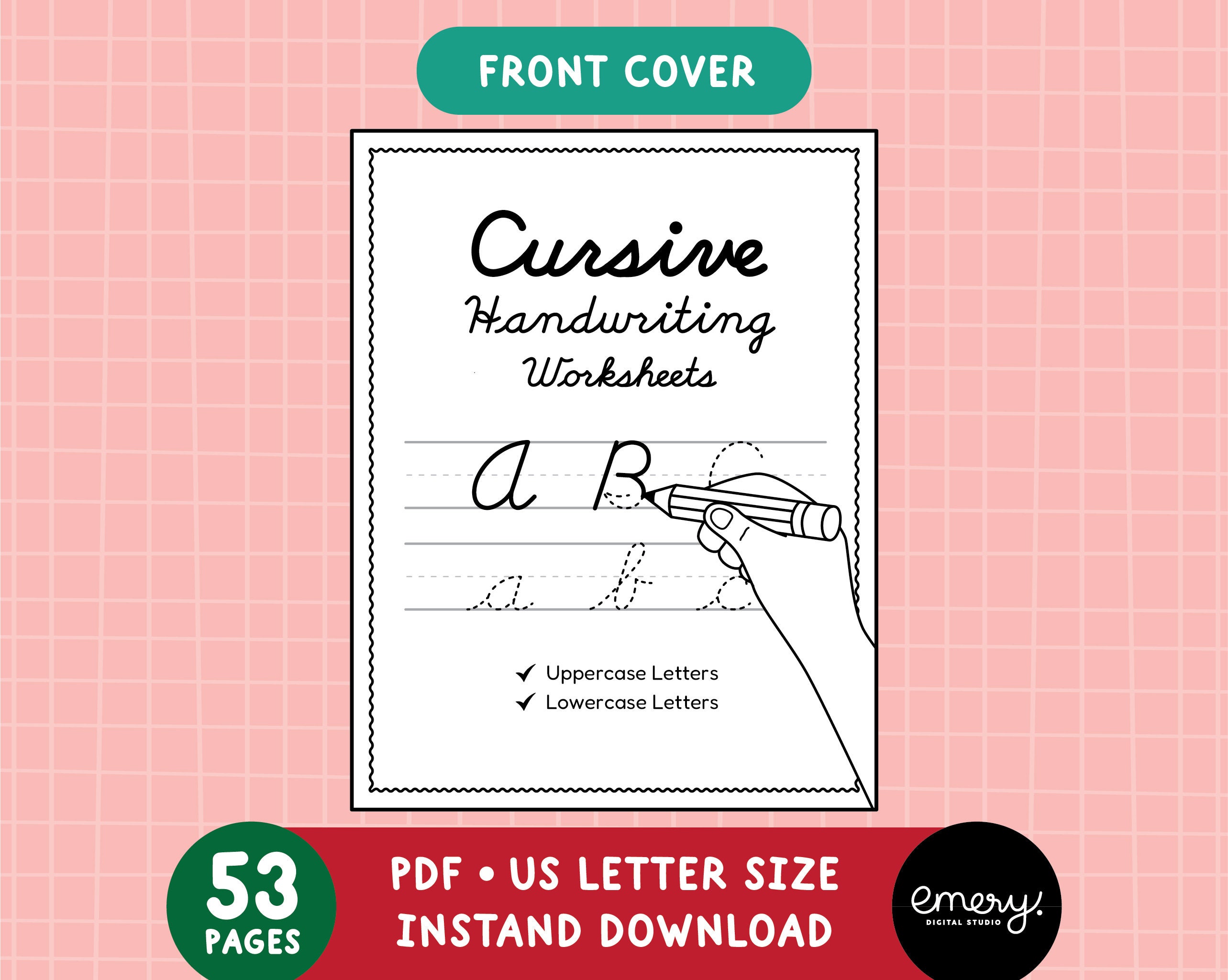 Cursive Handwriting Practice Worksheets, Cursive Alphabet Tracing ...