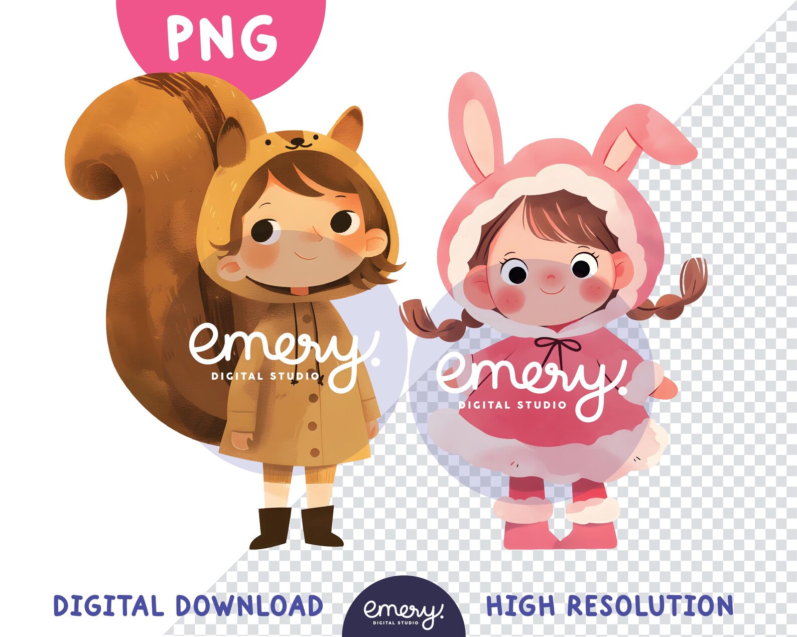 Farm Animals Clipart, Kids Wearing Animal Costumes Clipart, Kids Mascot ...