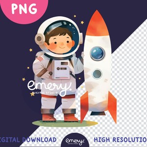 Outer Space Clipart, Astronaut Clipart, Spaceship Clipart, Kids Clipart ...