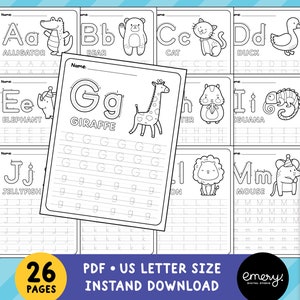 Alphabet Tracing Worksheets, Animals, Handwriting Practice Worksheets ...