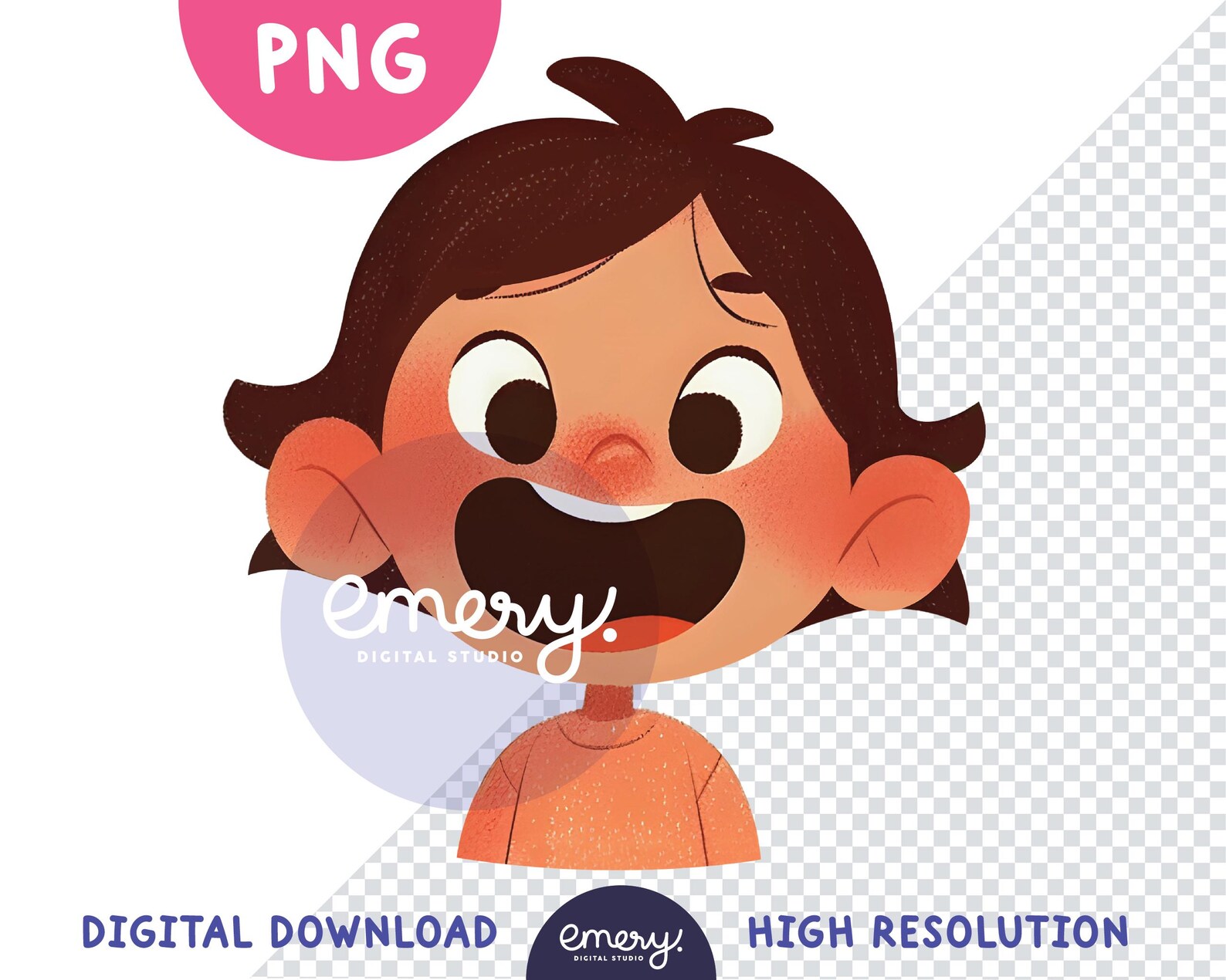 Cartoon Kids Clip Art, Cute Kids With Different Emotions, Children's ...