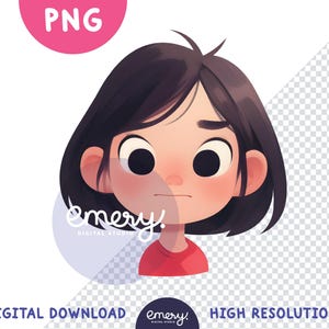 Cute Little Girl With Different Emotions, PNG Clip Art, Kids Emotion ...