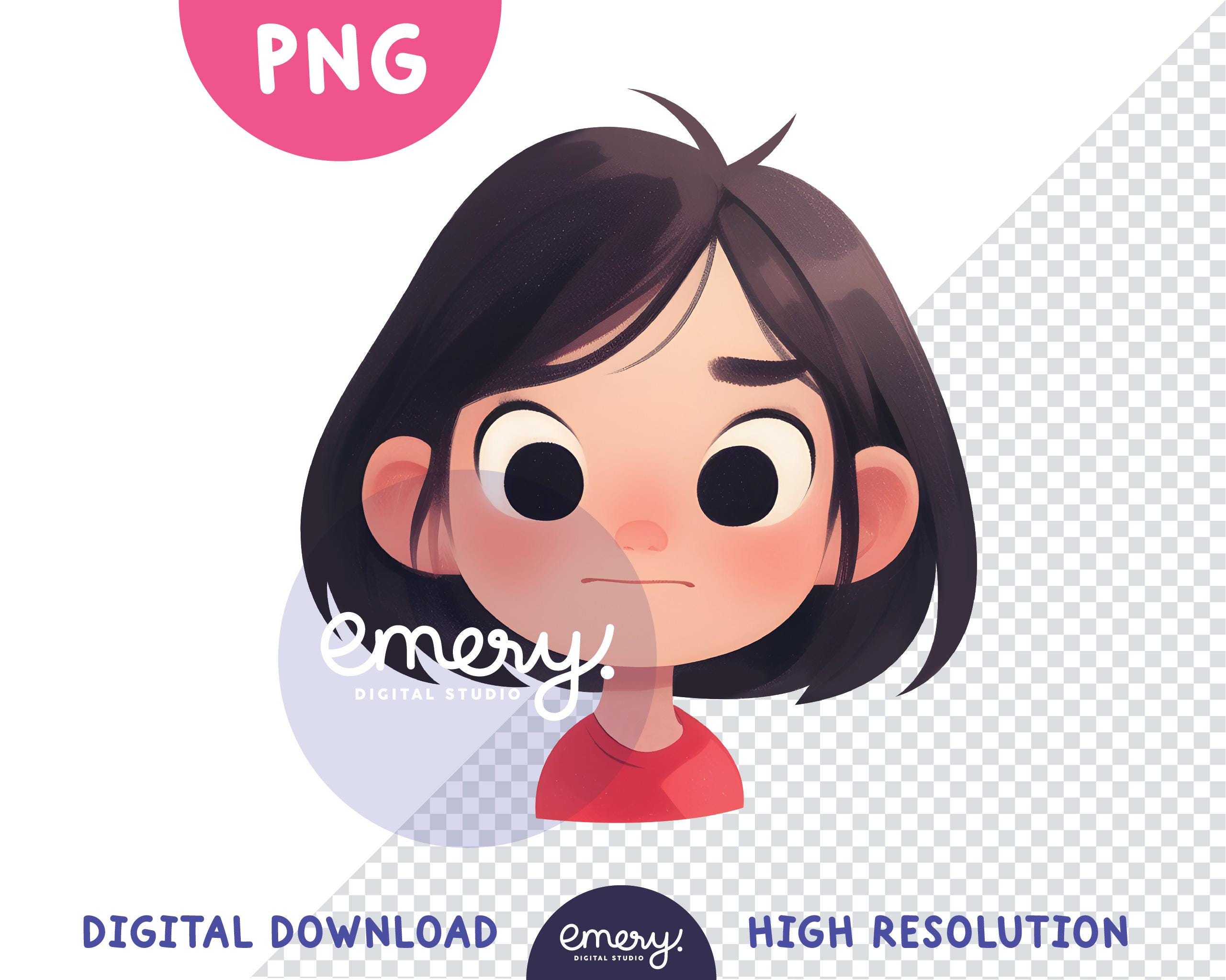 Cute Little Girl With Different Emotions, PNG Clip Art, Kids Emotion ...