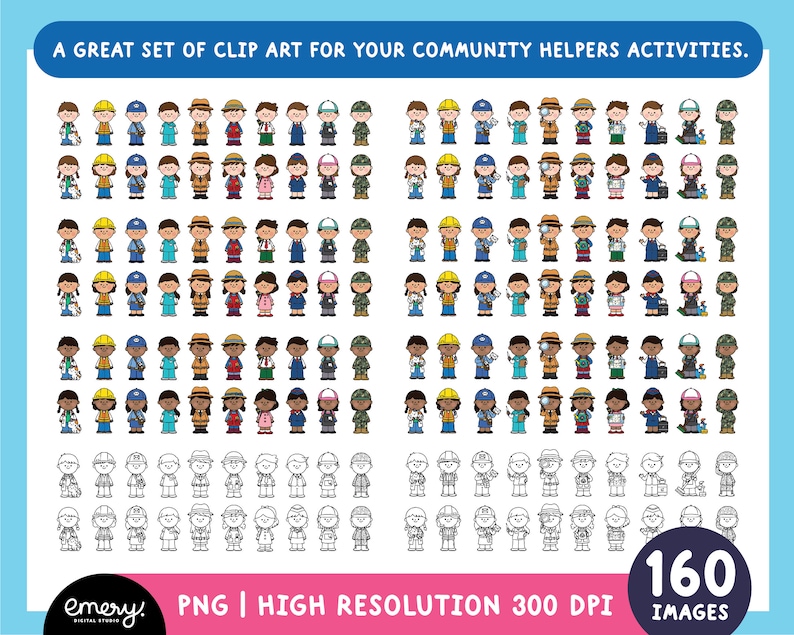 Community Helpers Clip Art Set 2 PNG Files, Occupations Clip Art, Jobs ...