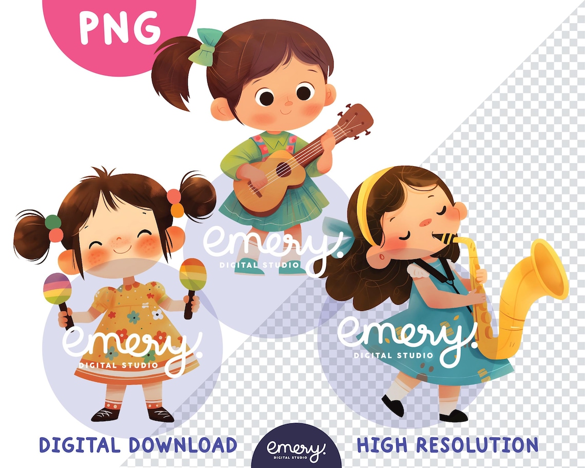 Musician Kid Clip Art, Cute Musicians Clip Art, Music Clipart Bundle ...