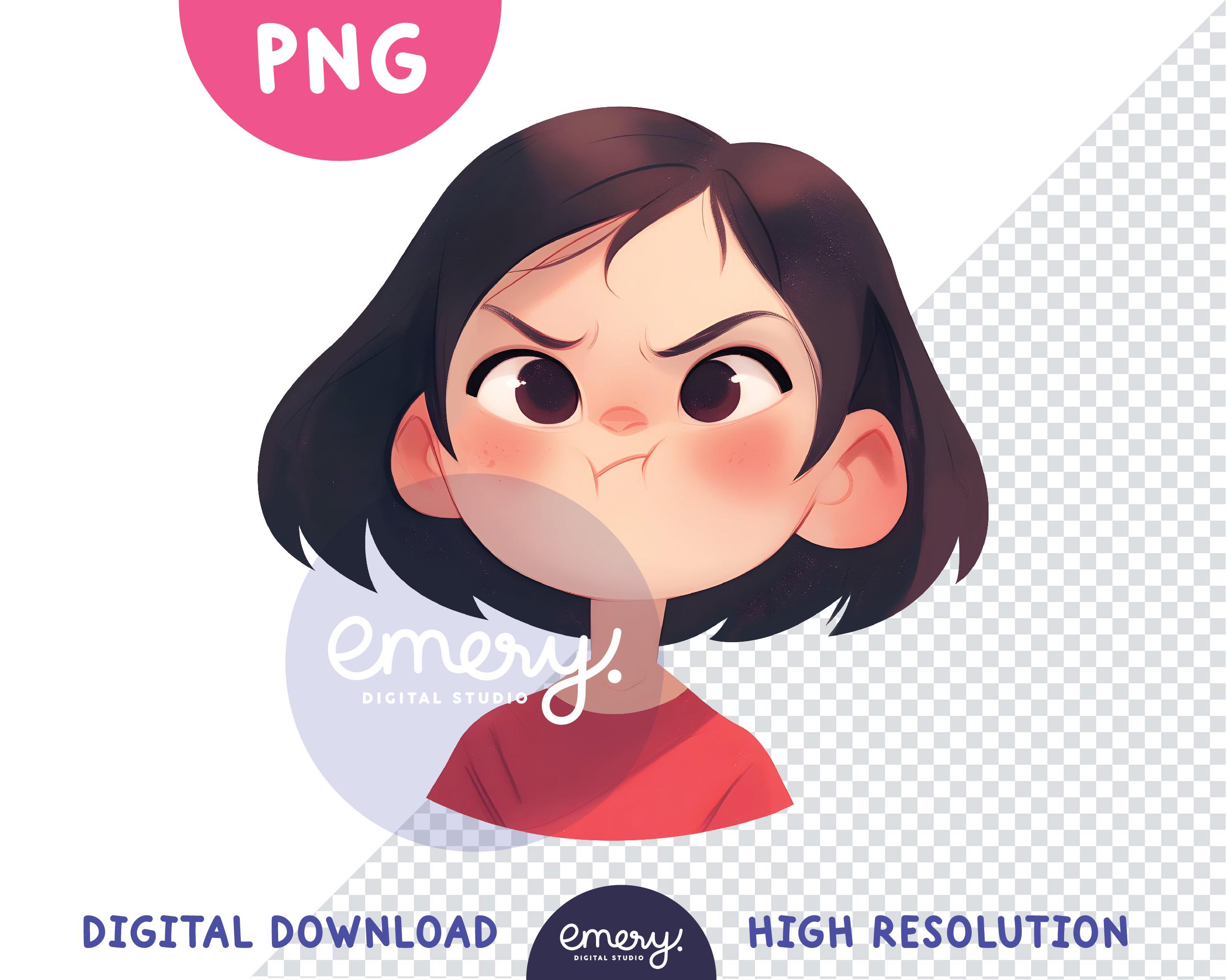 Cute Little Girl With Different Emotions, PNG Clip Art, Kids Emotion ...
