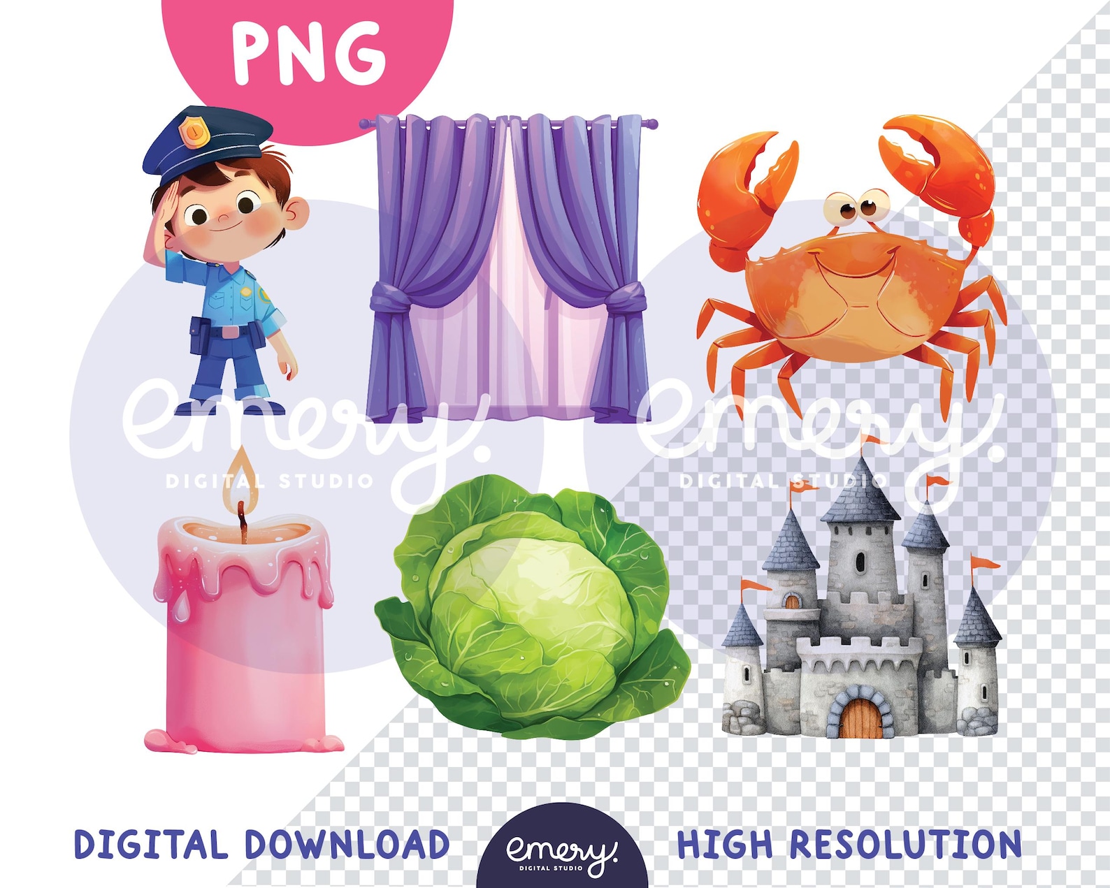 Letter C Clipart Set, ABC Learning, Beginning Sound Clipart, Phonics ...