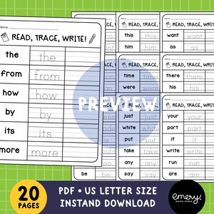 120 Sight Word Worksheets, Read Trace and Write Sight Words ...