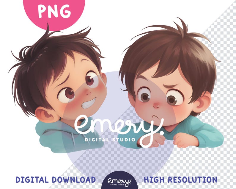 Boy Emotions Watercolor Clipart, Cartoon Kids PNG (digital Download) - Etsy