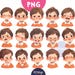 Watercolor Boy Emotions Clipart, Cartoon Kids PNG (digital Download) - Etsy
