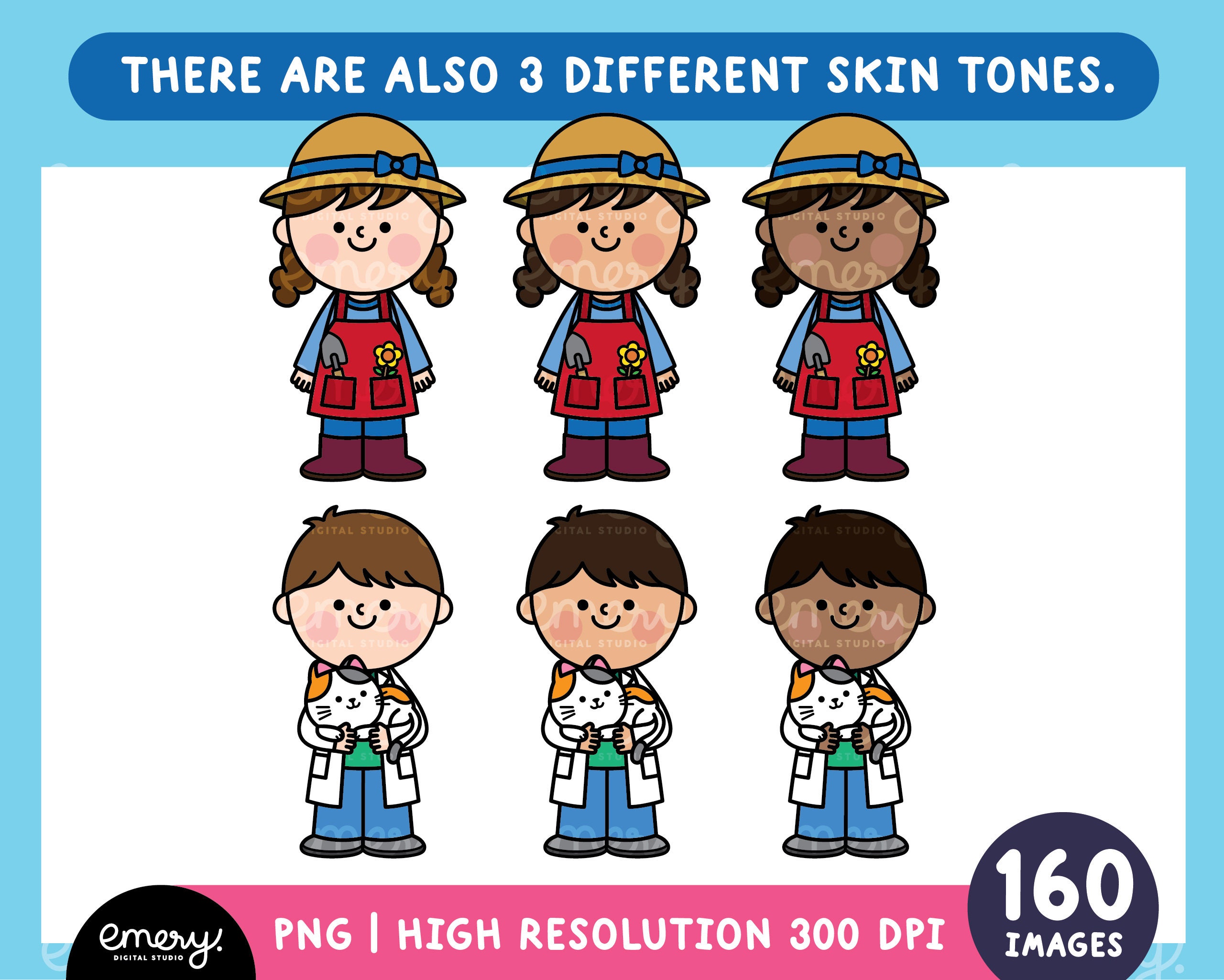 Community Helpers Clip Art Set 2 PNG Files, Occupations Clip Art, Jobs ...