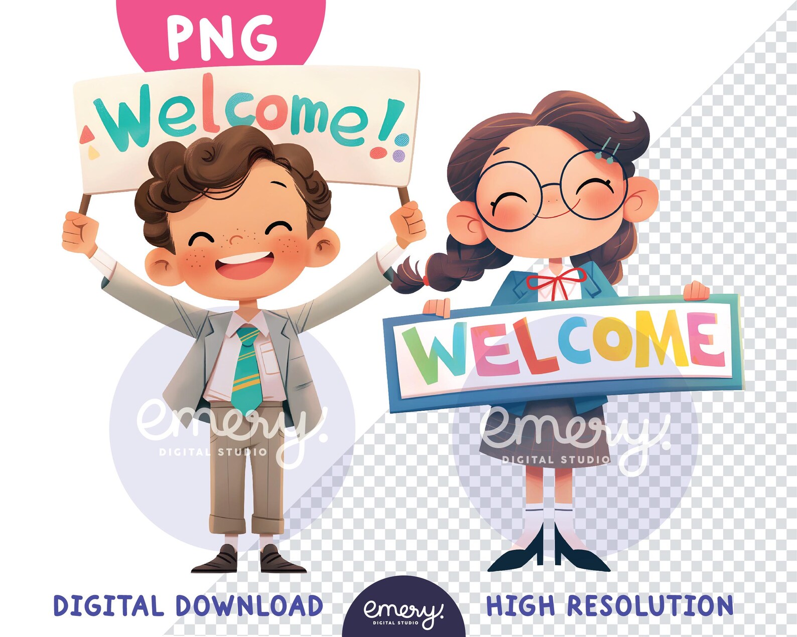 Cute Teacher Clipart PNG Set – Back to School Resources (digital ...
