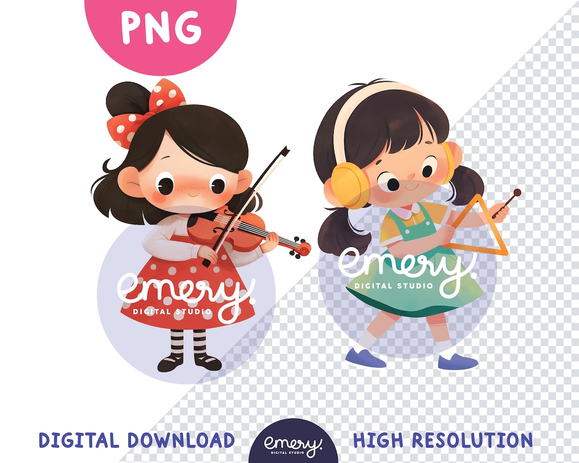 Musician Kid Clip Art, Cute Musicians Clip Art, Music Clipart Bundle ...