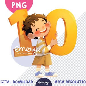 Numbers Clip Art, Kids With Numbers, Cartoon Kids PNG Clipart, Cute ...
