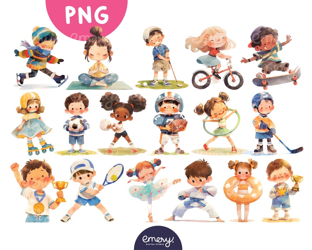 Cartoon Kids Sport Activities, PNG Clipart, Sports Icons for Kid Crafts ...