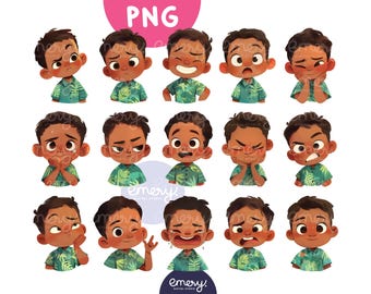 Collection of Cartoon Smiling Kids Faces PNG Clipart, Multinational ...