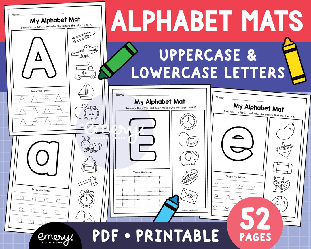 Alphabet Mats, Trace the Letters, Alphabet Playdough Mats, Upper and ...