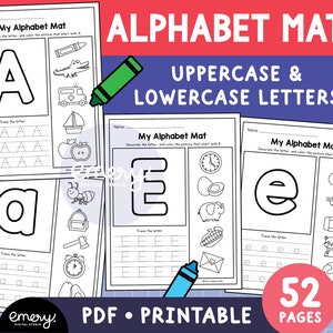 Alphabet Mats, Trace the Letters, Alphabet Playdough Mats, Upper and ...