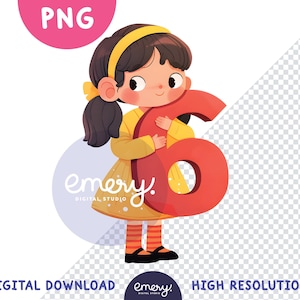 Numbers Clip Art, Kids With Numbers, Cartoon Kids PNG Clipart, Cute ...