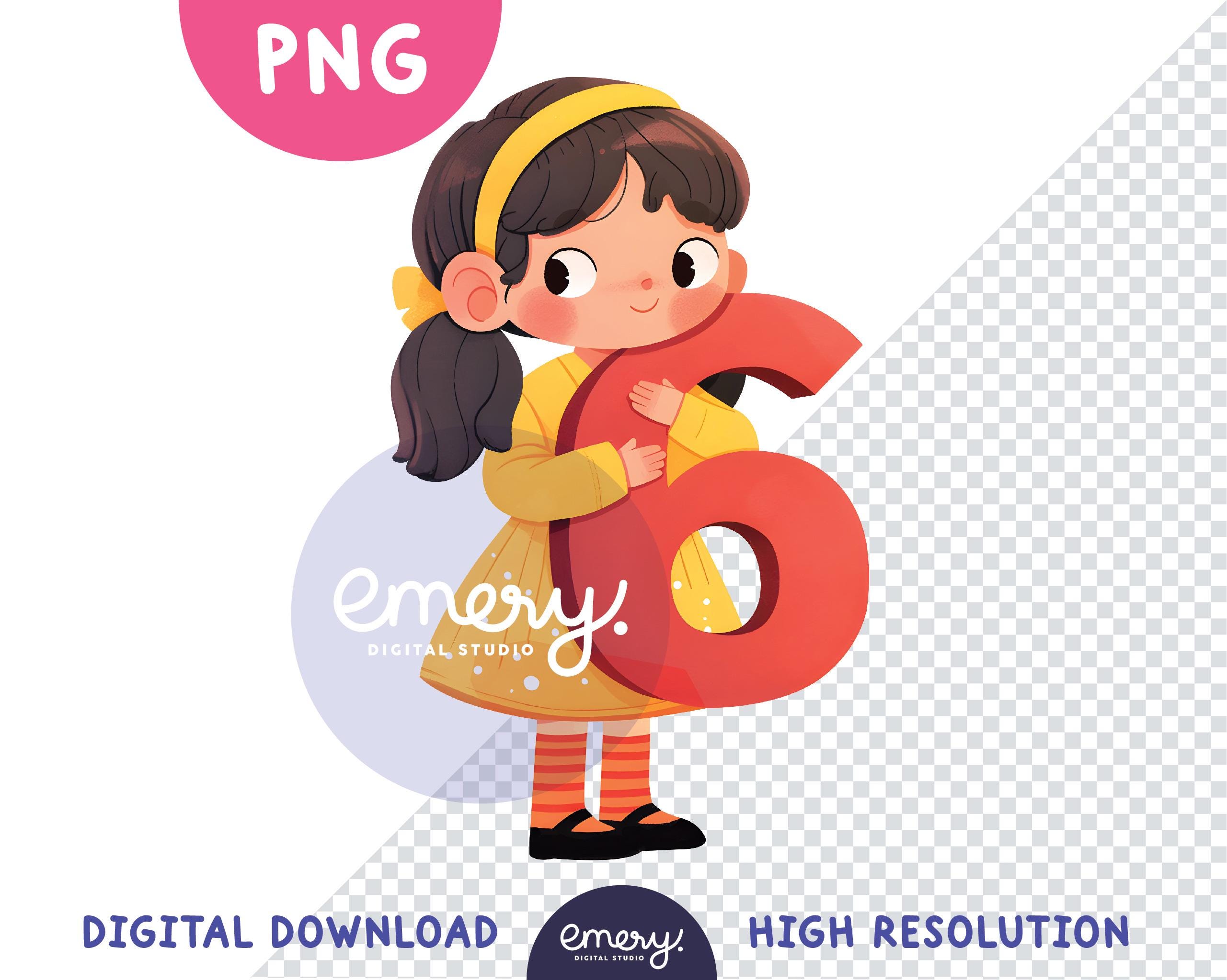 Numbers Clip Art, Kids With Numbers, Cartoon Kids PNG Clipart, Cute ...
