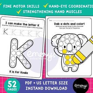 A-Z Animal Dot Marker Worksheets, Letter Tracing, ABC Dot Markers for ...