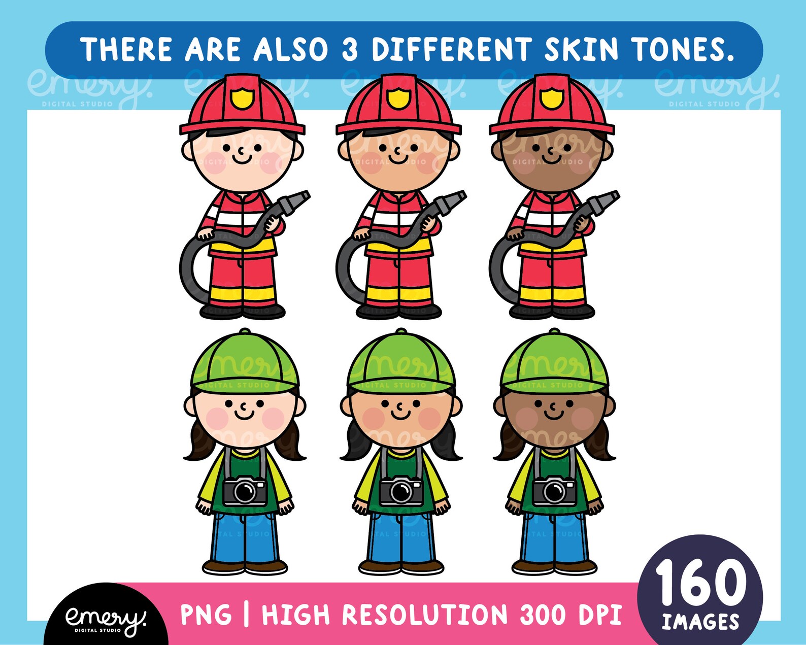 Community Helpers Clip Art Set 1 PNG Files, Occupations Clip Art, Jobs ...