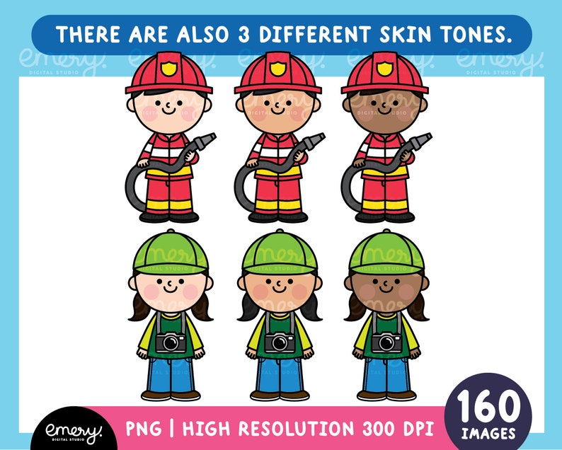 Community Helpers Clip Art Set 1 PNG Files, Occupations Clip Art, Jobs ...