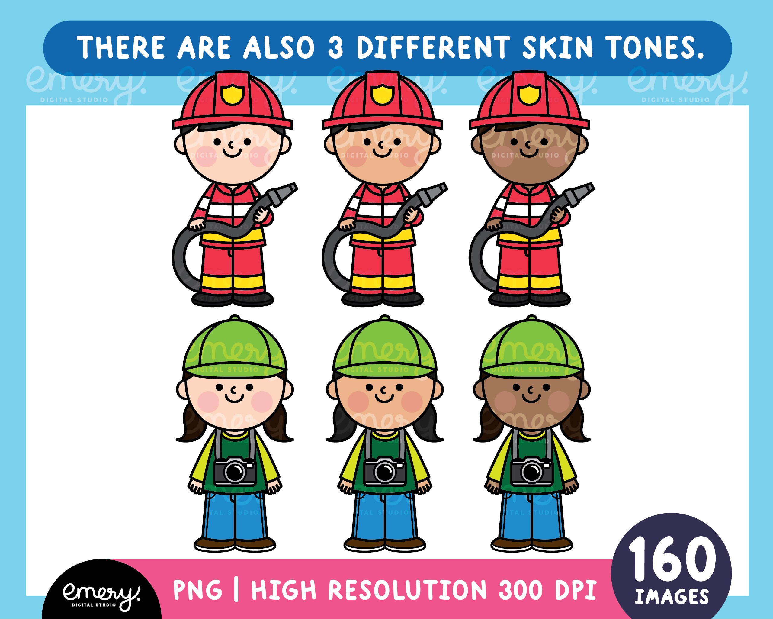 Community Helpers Clip Art Set 1 PNG Files, Occupations Clip Art, Jobs ...