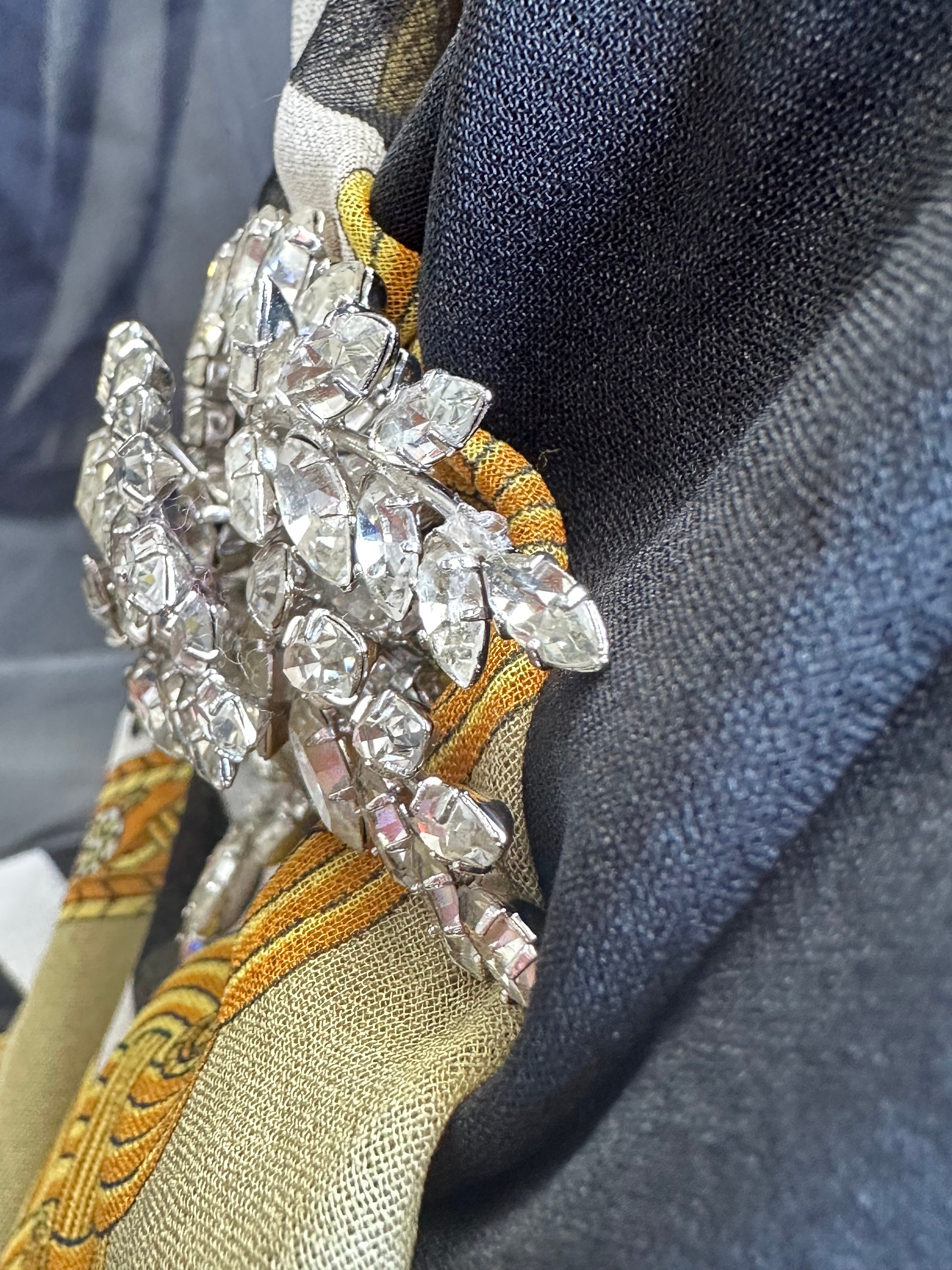 Stunning & Rare Donald Simpson, Jewel Crest Large Clear Brooch, Signed ...