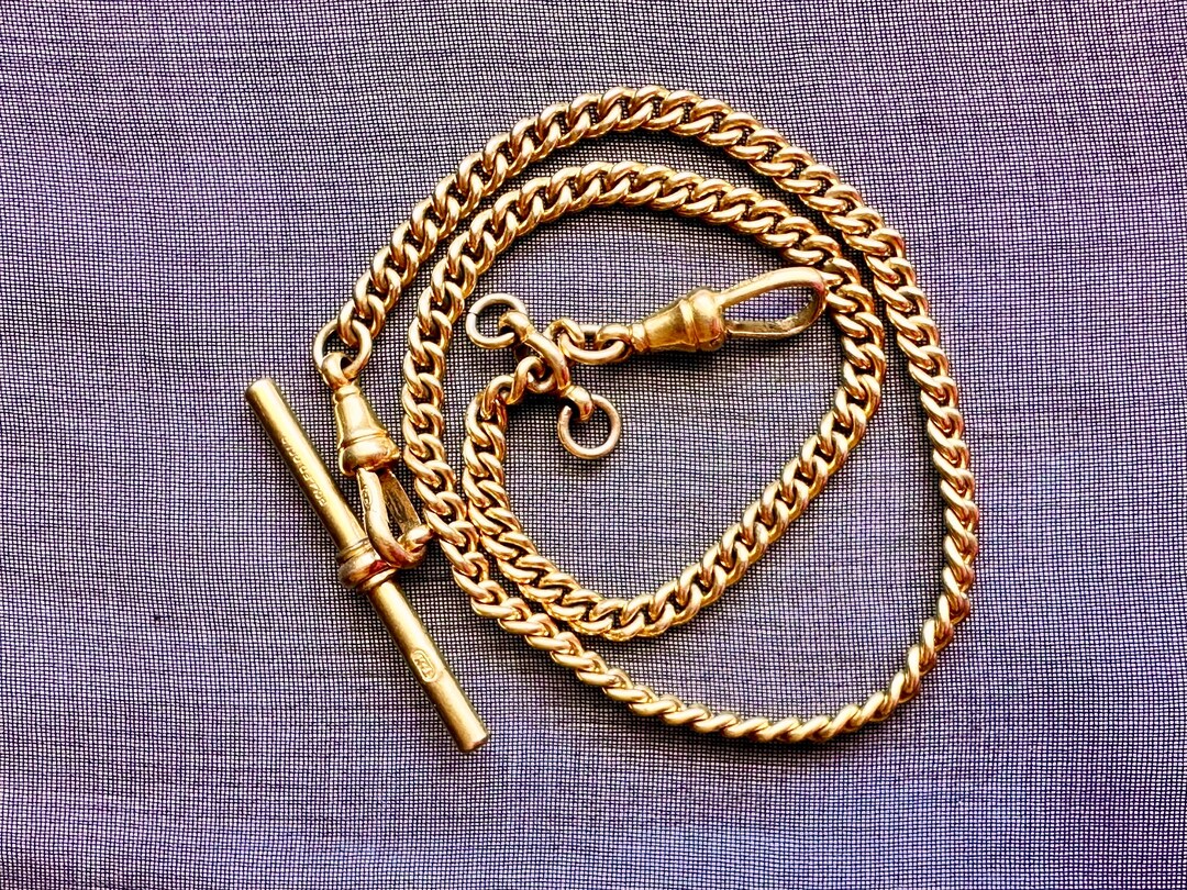 Antique 1800's Victorian, 18ct Rolled Gold, Albert T Bar Fob Watch ...