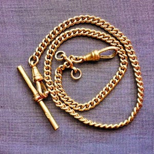 Antique 1800's Victorian, 18ct Rolled Gold, Albert T Bar Fob Watch ...