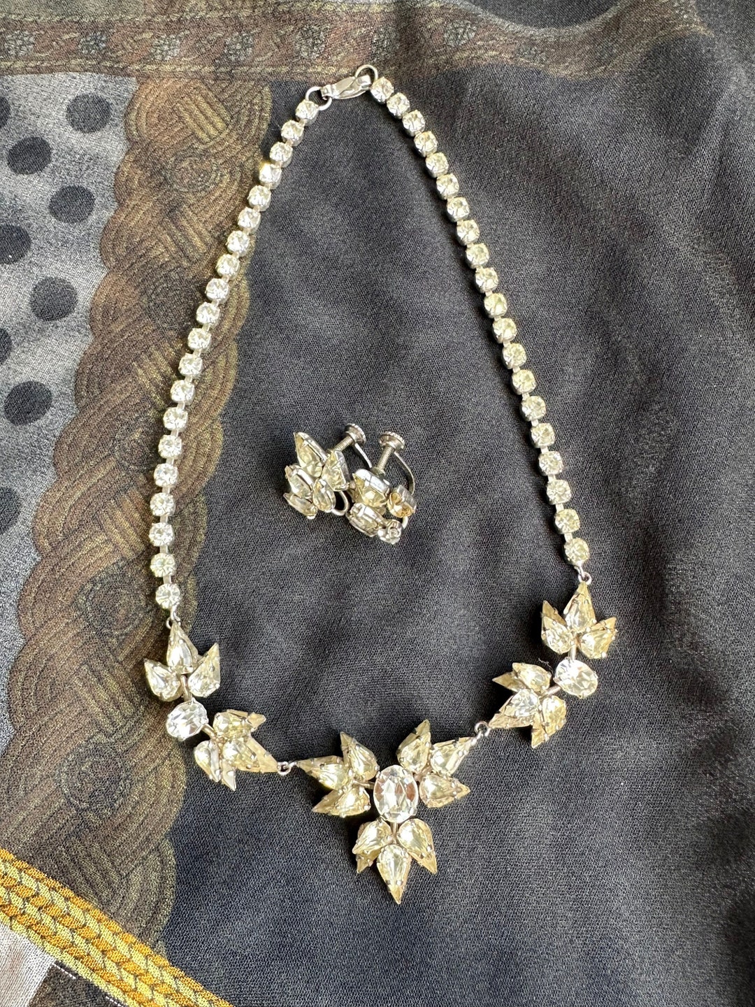 Stunning 1960's Donald Simpson/gay Charm Clear Demi Parure Set Necklace ...