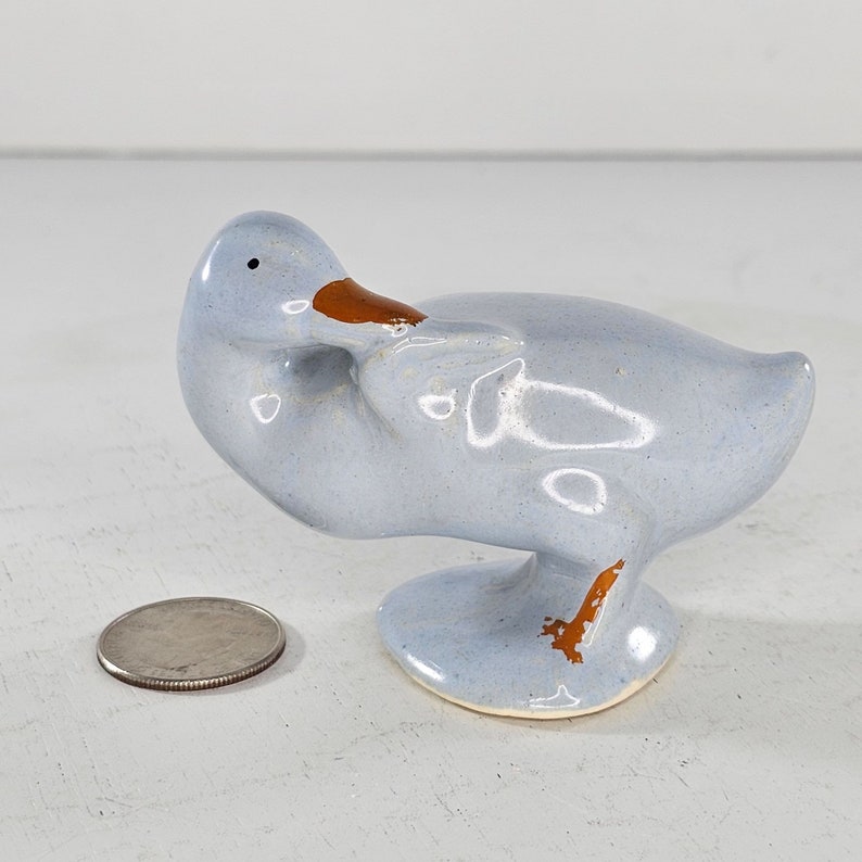 California Pottery Duck Goose Swan Bird Figurine Miniature Blue ...