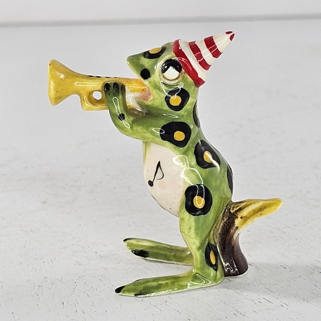 Vintage Shiken Japan Bone China Frog Trumpet Cone Head Miniature ...